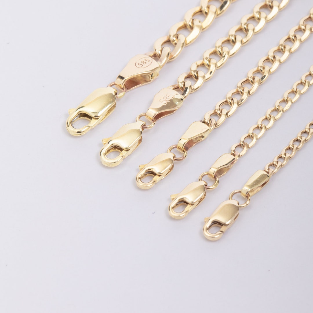 Double Sided Lobster Claw Cuban Chain Extender, 14K Real Gold, Two ...