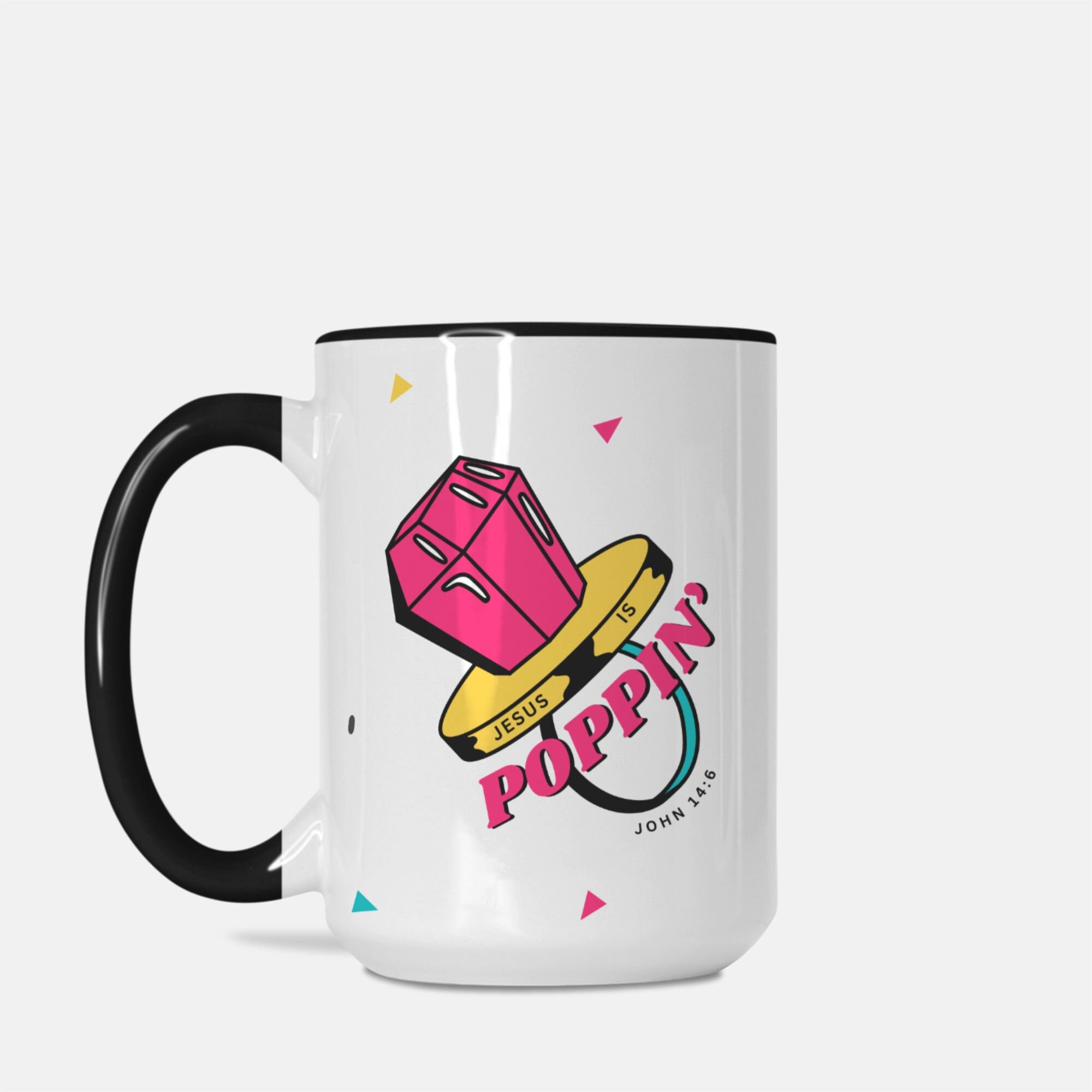 Retro Jesus is Poppin' Mug Deluxe 15 Oz. (black + White) - Etsy