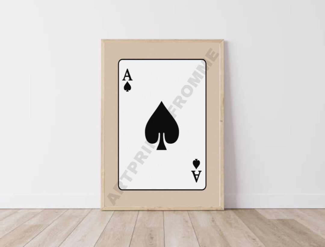 Neutral Playing Card Art Print - Etsy