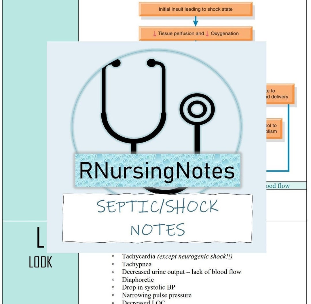 Sepsis/shock Nursing Notes - 20 PAGES - Etsy
