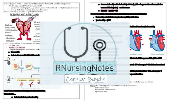Cardiac Nursing Notes Bundle 21 PAGES | Etsy