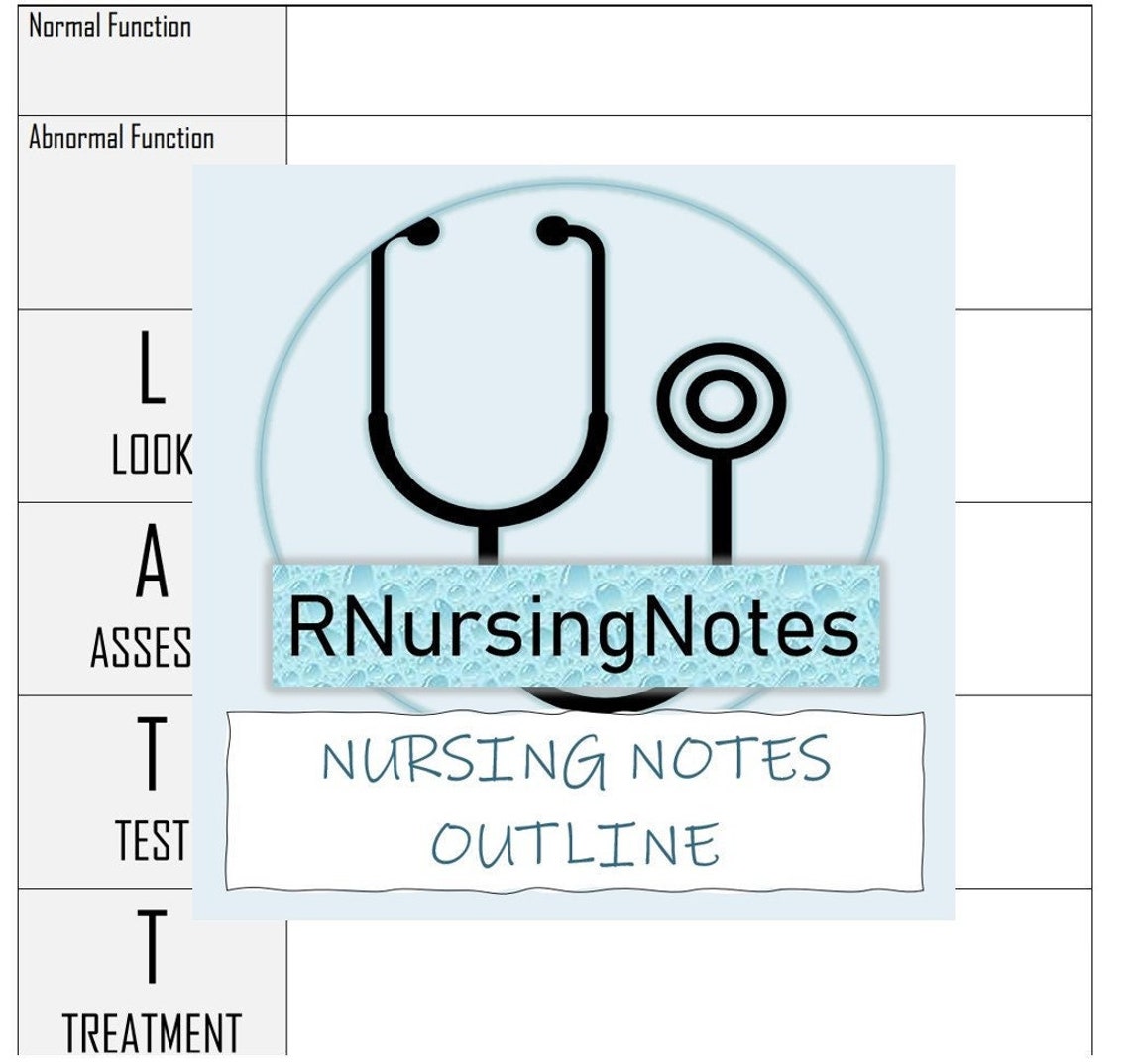 Nursing Notes Outline - Etsy