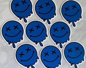 Happy Face Sparkle Sticker...sticker... 90s...rave...acid...vinyl ...