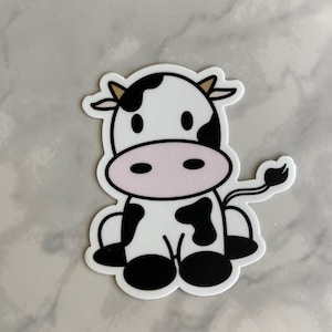 Happy Cow Vinyl Sticker - Etsy