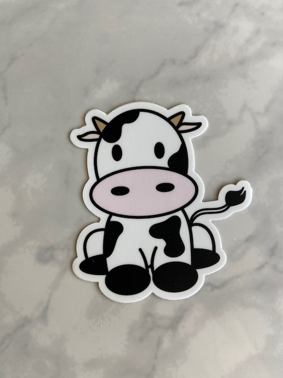 Happy Cow Vinyl Sticker - Etsy