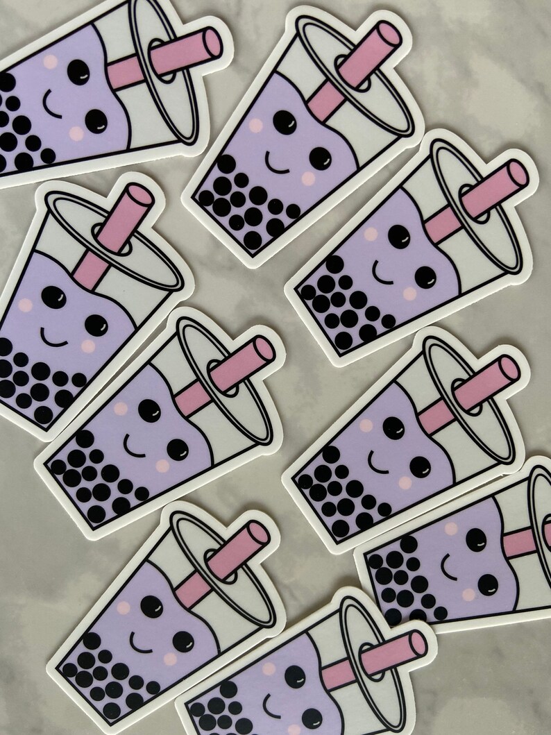 Taro Milk Tea Vinyl Sticker - Etsy