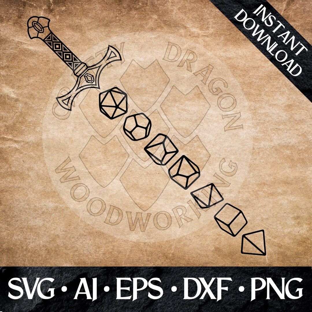 Dice Sword SVG: Polyhedral Dice Clip Art (digital Download) - Etsy