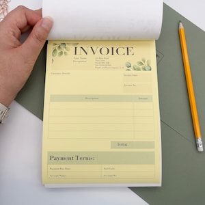 A5 Personalised Invoice Book Pad, Custom Name CR Pad Print Receipt ...