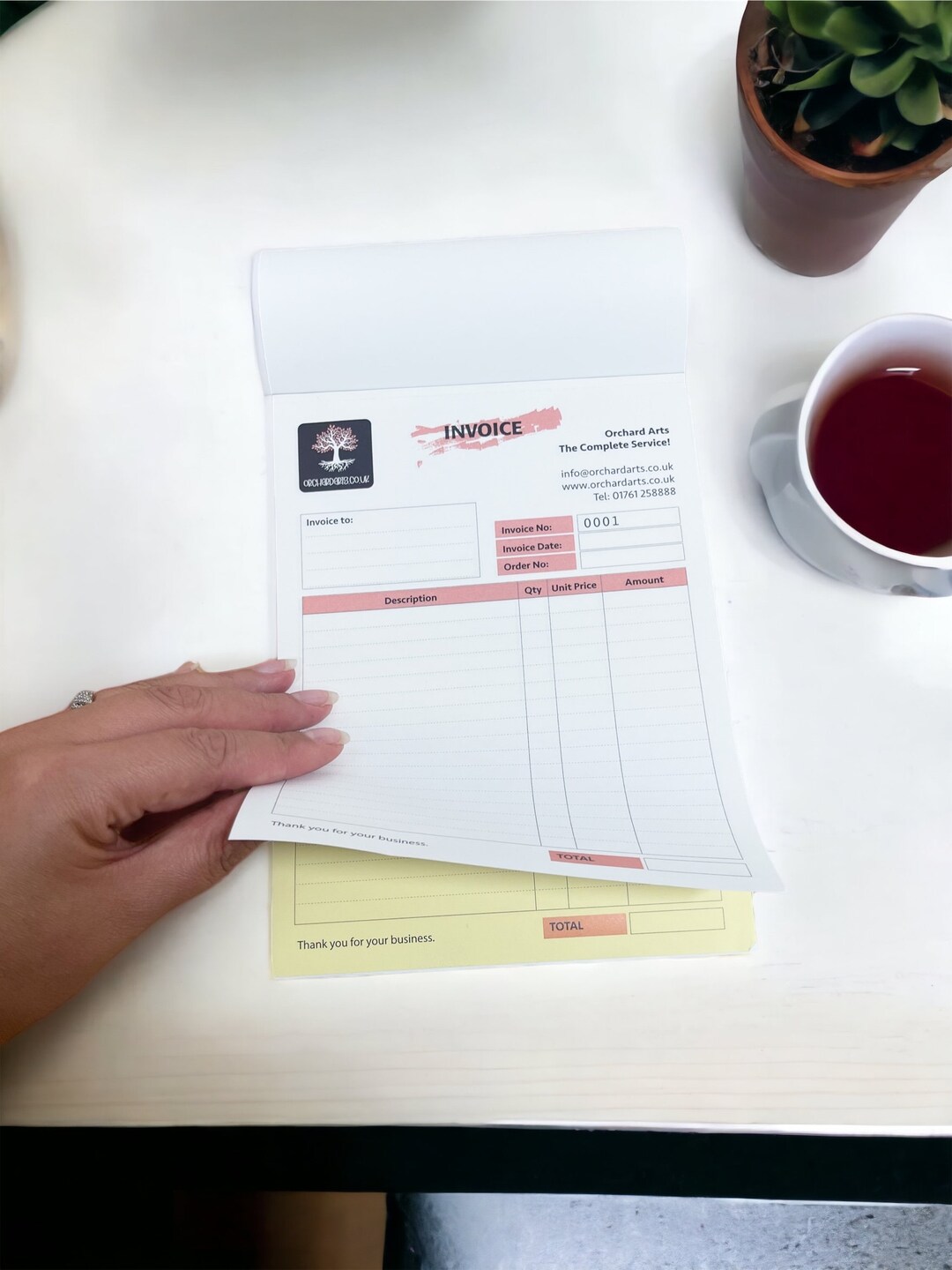 A5 Personalised Invoice Book Pad - 50 Sets - NCR Pad Print Receipt FULL ...