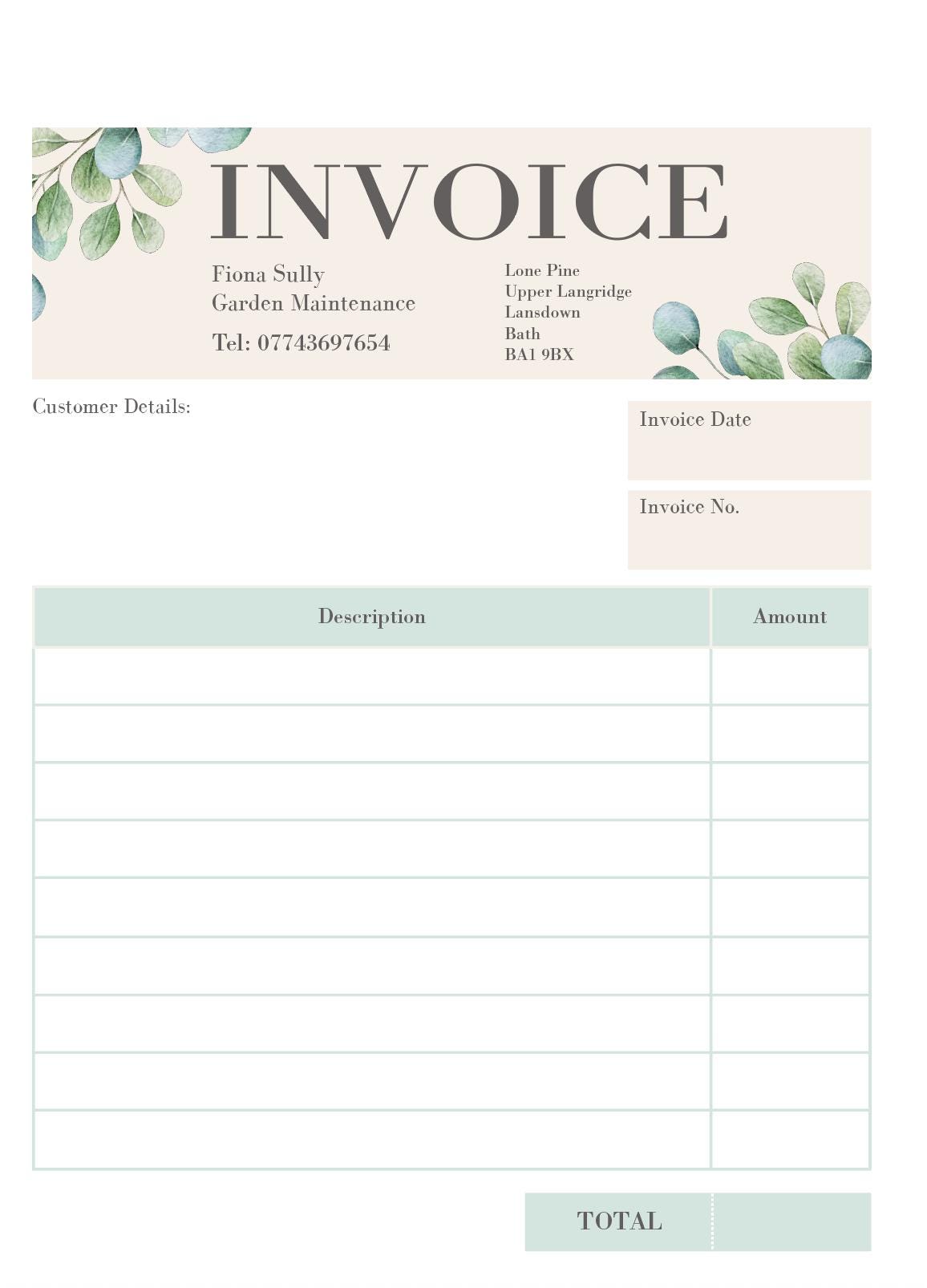 A5 Personalised Invoice Book Pad, Custom Name CR Pad Print Receipt ...
