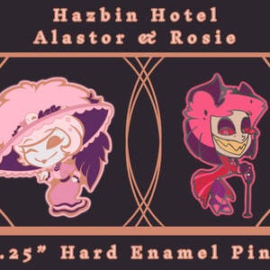 Hazbin Hotel Alastor & Rosie 1.25 " Hard Enamel Pins - Etsy
