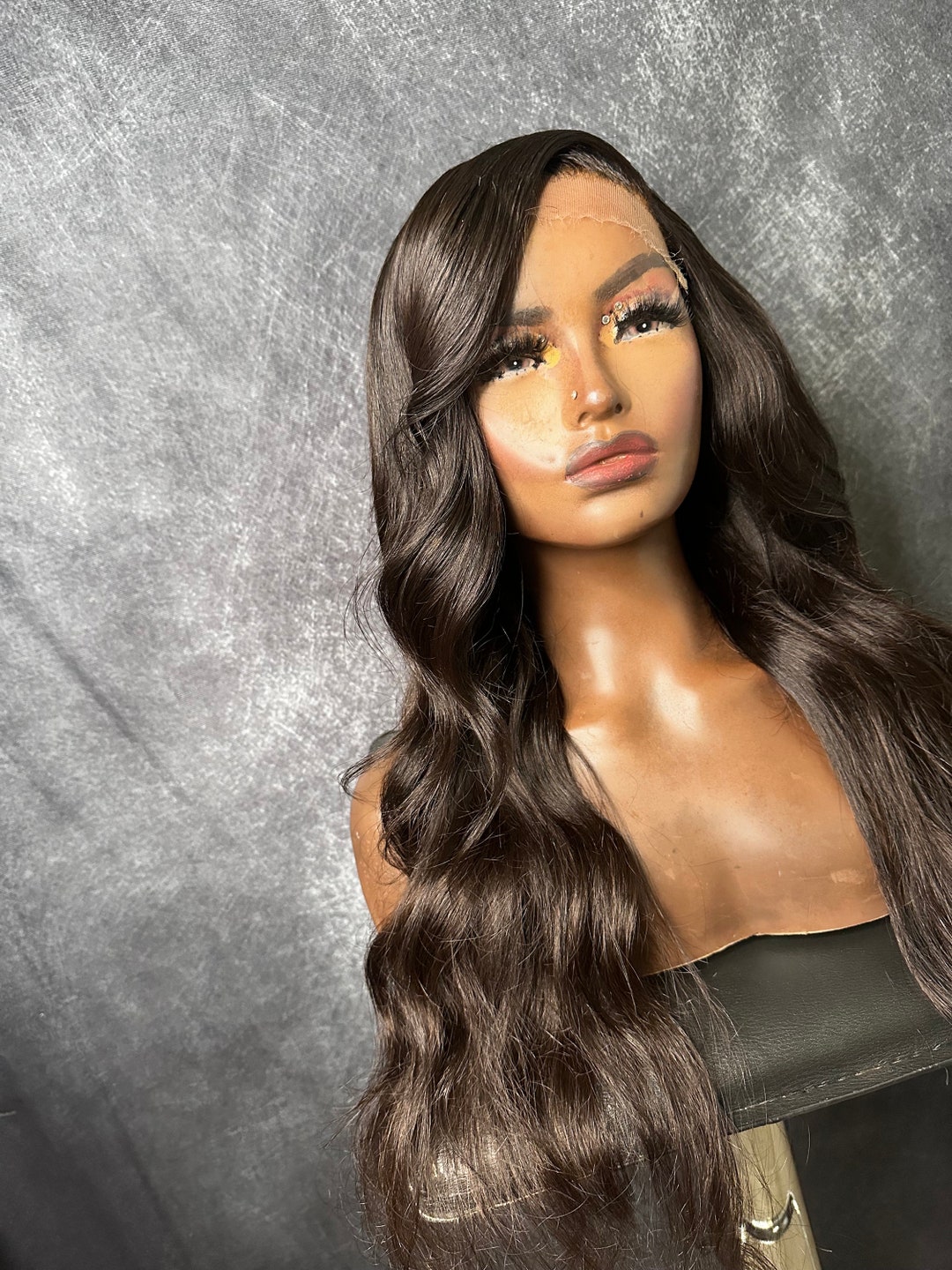 Custom Made Virgin Wig 4 Bundles 26 5x5 Hd Lace Closure 200% Density ...