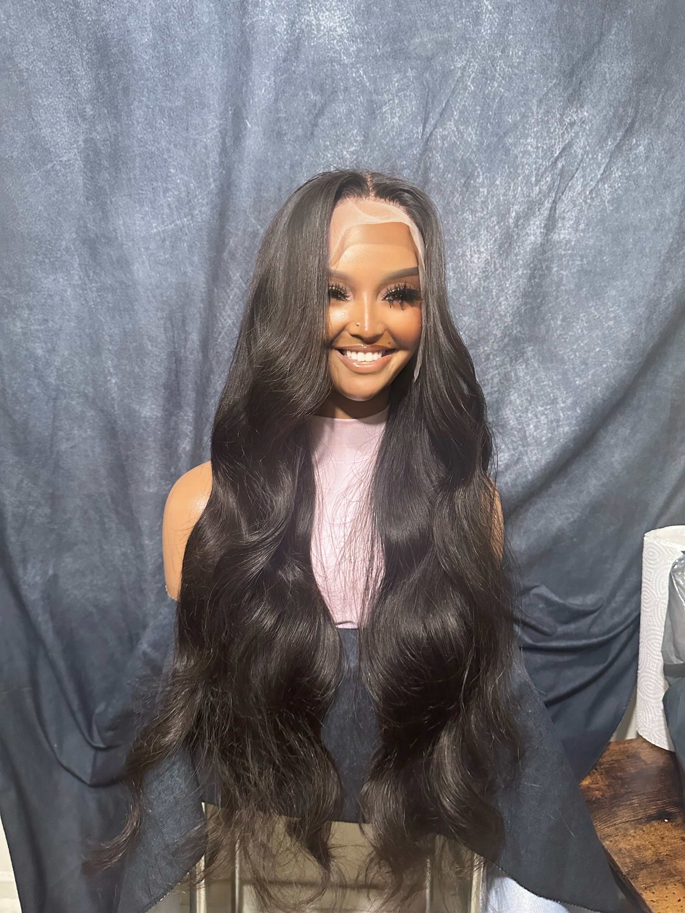Invisible Lace 13x4 Full Frontal Wigs. Lace Frontal Wig Bleached Knots ...