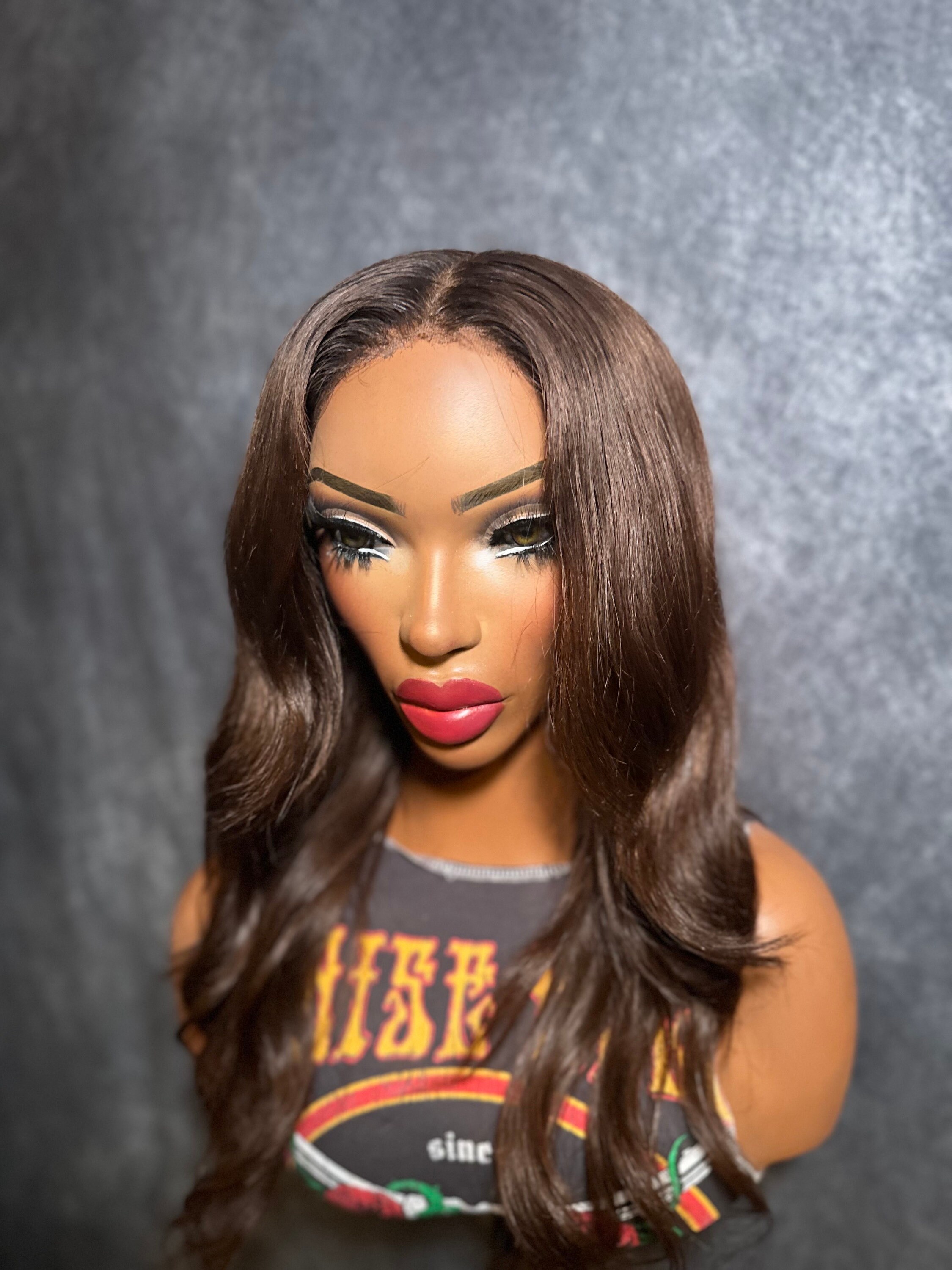 Dark Brown Layered 6x6 HD Lace Custom Raw Wig 200% Density Ready to ...