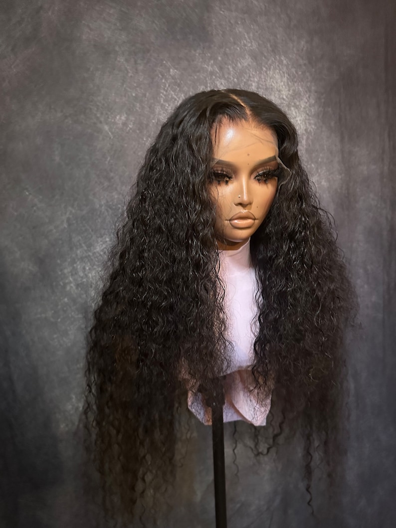 Water Wave 13x6 HD Invisible Full Lace Frontal Wig Pre-made Bleached ...