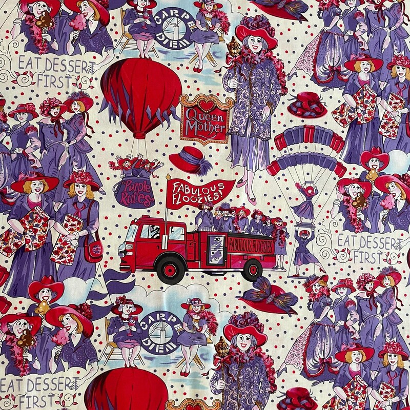 Red Hat Society Fabric - Etsy