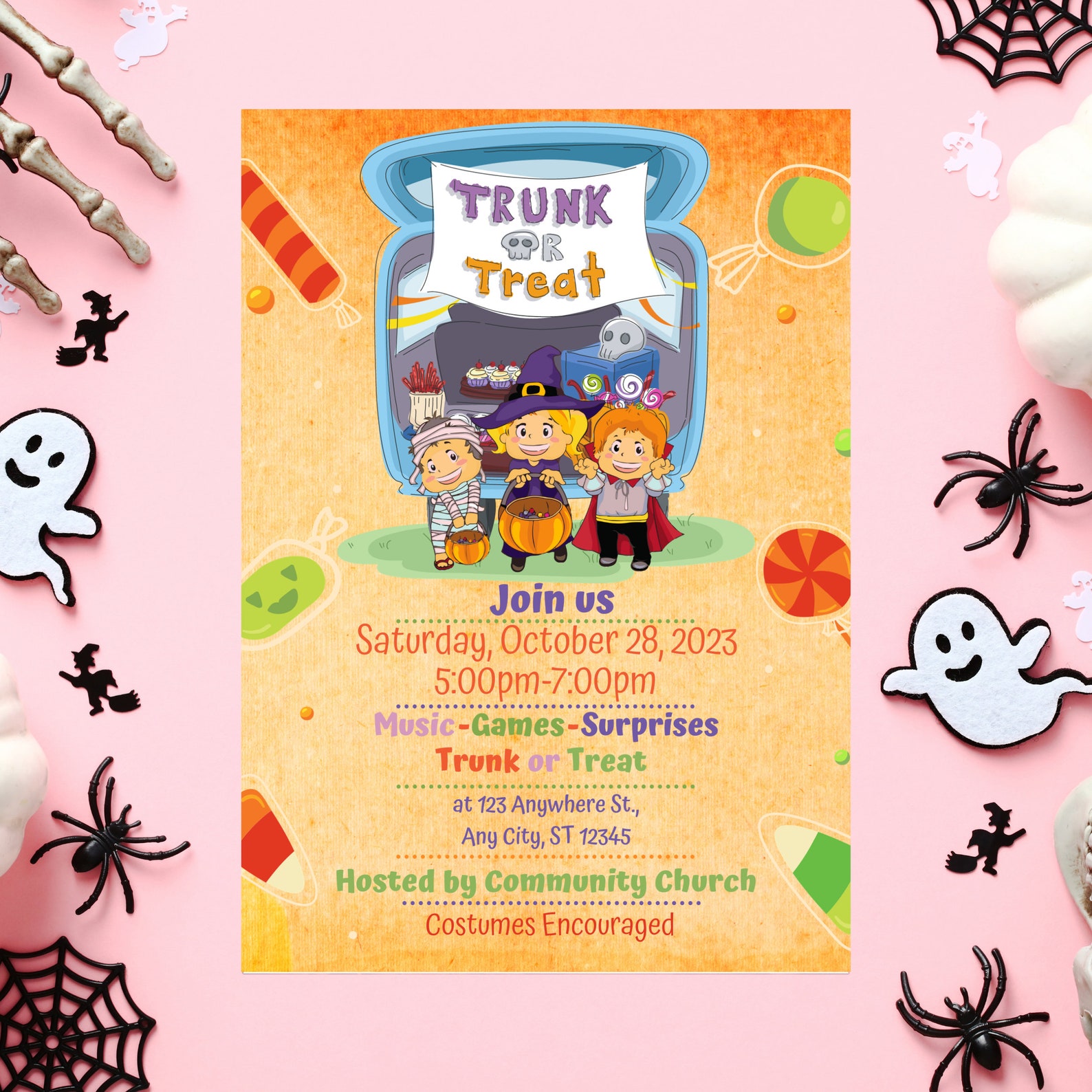 Editable Trunk or Treat Halloween Flyer 8.5x11 - Etsy