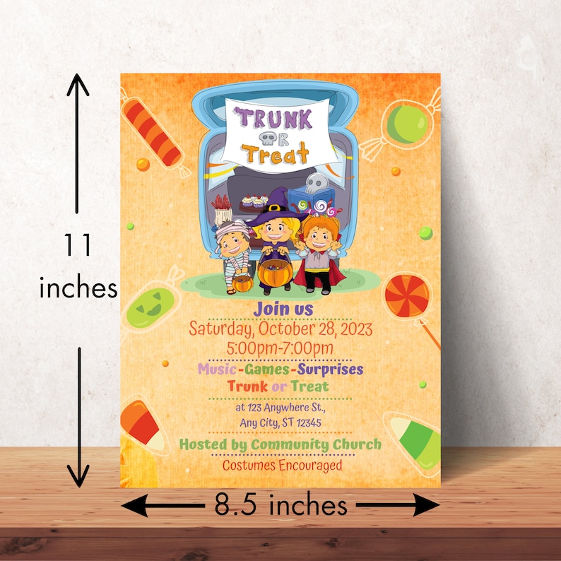 Editable Trunk or Treat Halloween Flyer 8.5x11 - Etsy