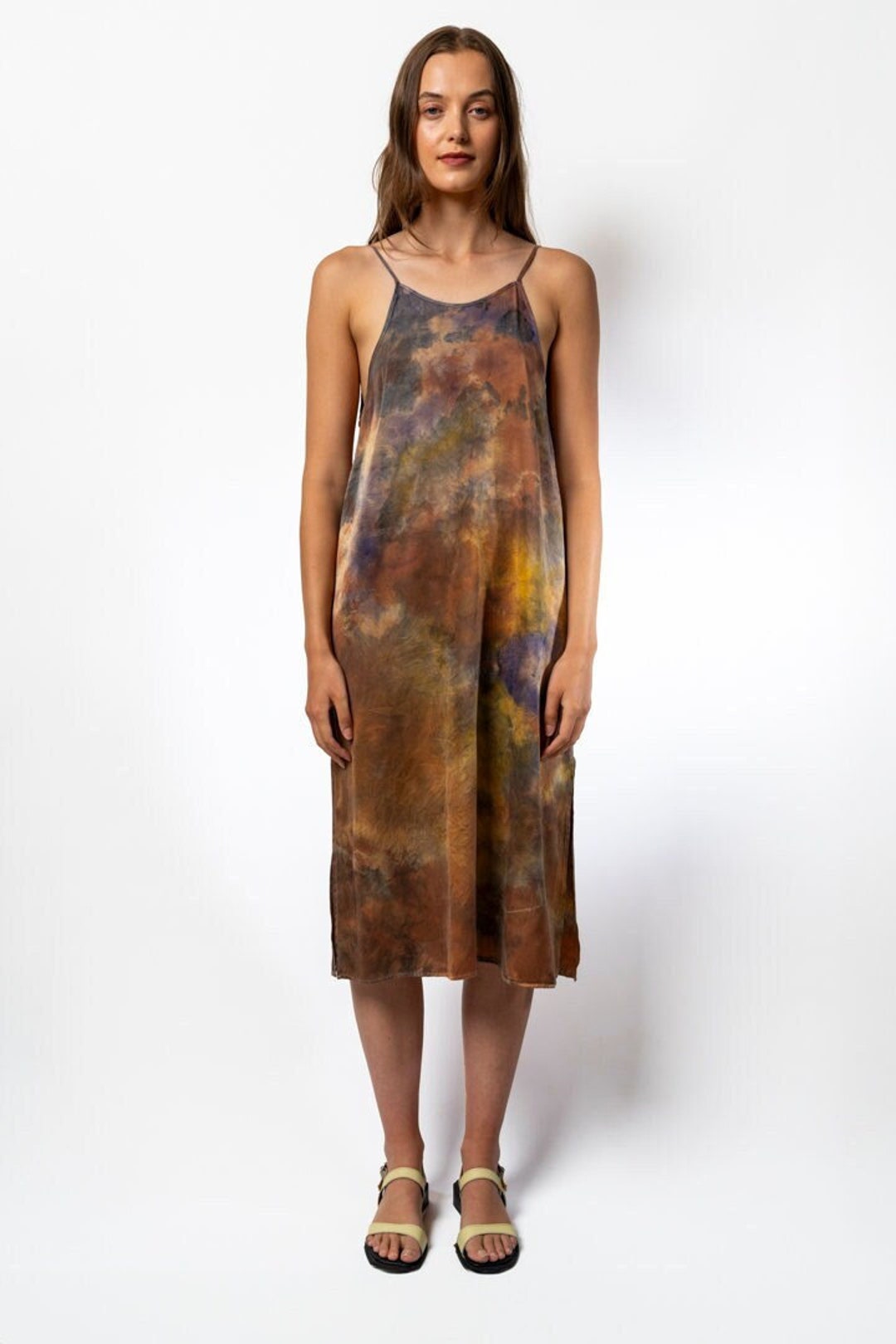 Plant Dyed Silk Slip Dress - Desert Storm - Etsy