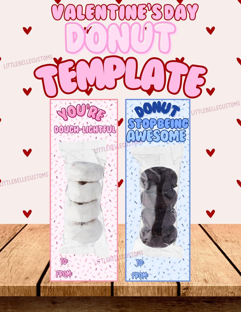 Valentine's Day Donut Templates | Class Party | Printable Gift Tags and ...