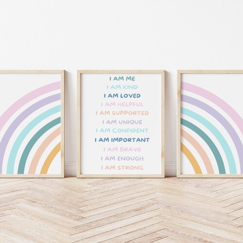 Rainbow Feeling Affirmation Poster Therapy Office Decor - Etsy