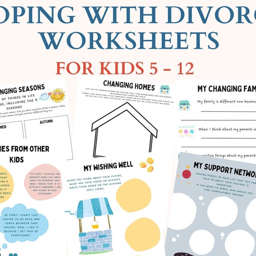 Divorce Worksheets for Kids Separation Journal Therapy - Etsy