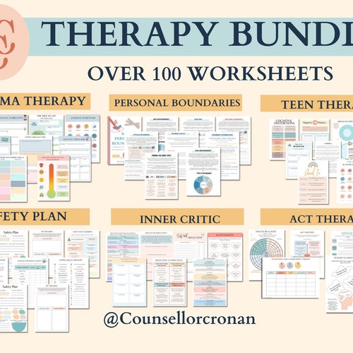Therapy Worksheet Mega Bundle Trauma Therapy Teen Mental - Etsy