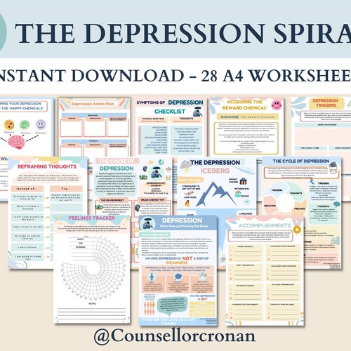 The Depression Spiral Worksheets Therapy Worksheets Growth - Etsy
