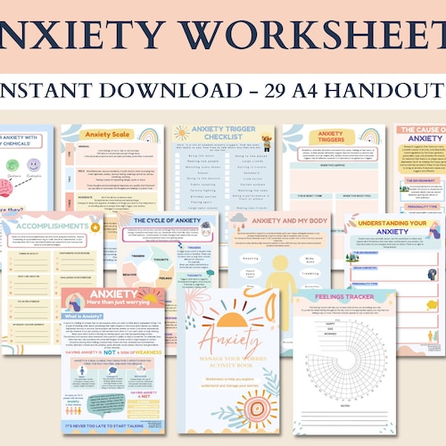 Anxiety Bundle Anxiety Worksheets Therapy Tools Therapy - Etsy