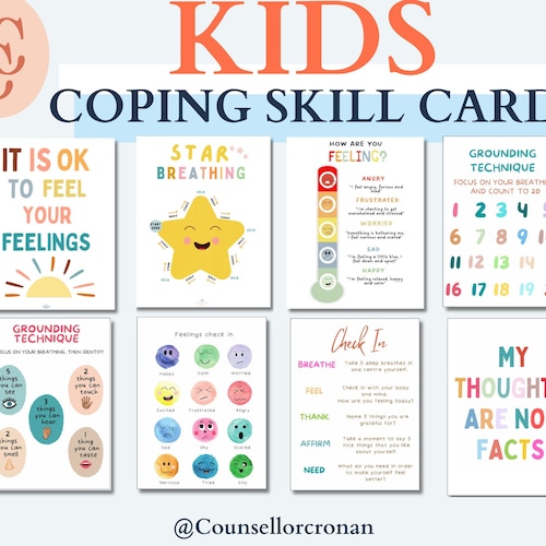Kids Coping Skills Calm Cards Mindfulness Cards Grounding - Etsy