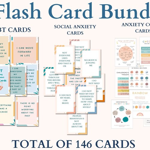 Therapy Flash Cards Coping Skills Therapy Office Decor - Etsy