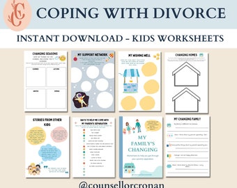 Divorce Worksheets for Kids - Etsy
