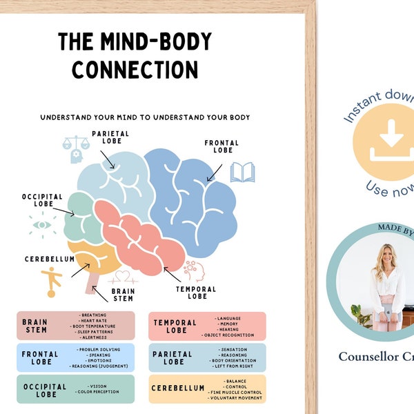 How Trauma Affects the Brain, Human Brain Poster, Brain Anatomy Poster ...