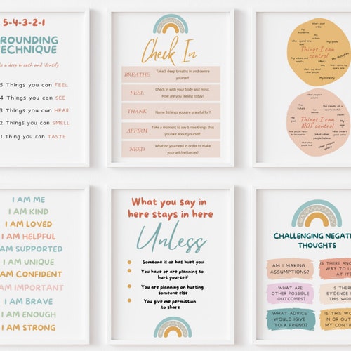 School Therapy Office Wall Art Bundle Social Worker - Etsy