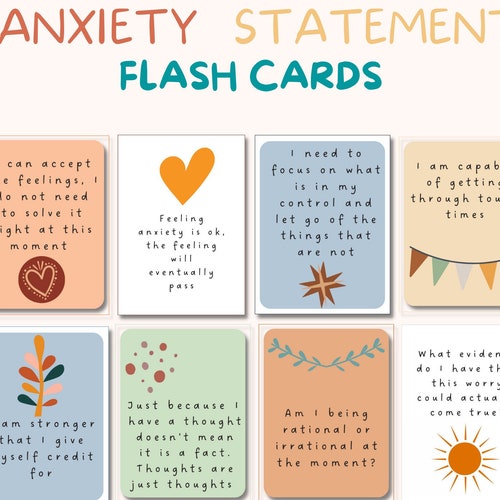 Anxiety Cards Coping Skills Therapy Tools Mindfulness | Etsy UK