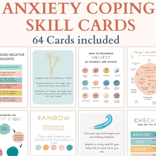 Anxiety Affirmation Cards Therapy Tools Calming Down Corner - Etsy