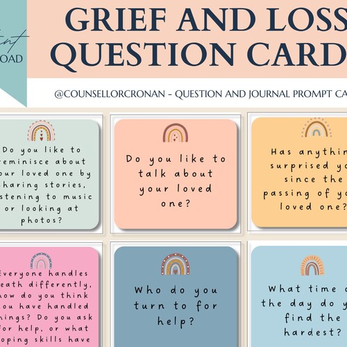 Grief Question and Affirmation Cards Therapy Office Decor - Etsy