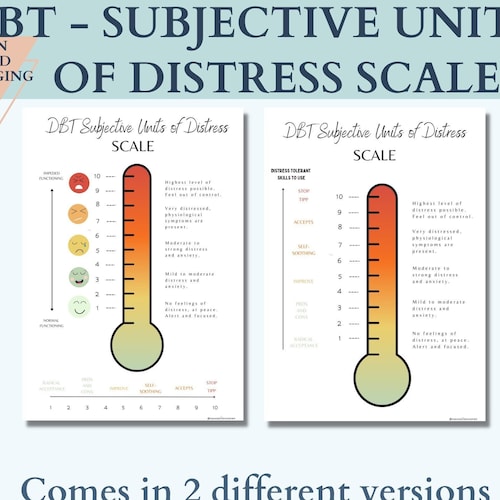Subjective Units of Distress Scale SUDS DBT DBT Skills - Etsy Canada