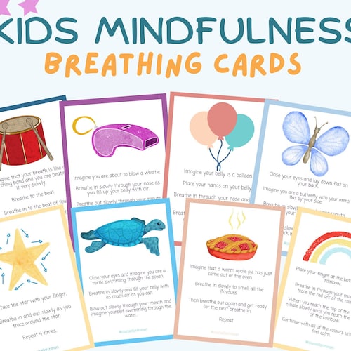 Mindfulness Breathing Cards Mindful Cards Calming Corner - Etsy