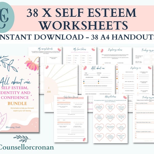 Self Esteem Worksheets Therapy Worksheets Therapy Resources - Etsy