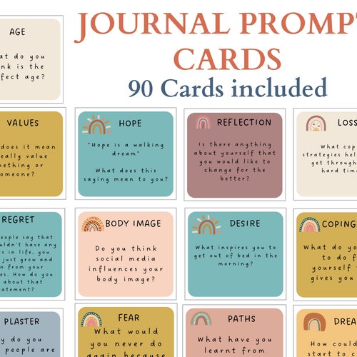 Journaling Prompt Cards Affirmation Cards Self Esteem - Etsy
