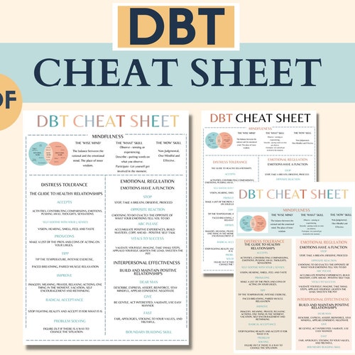 DBT Cheat Sheet Printable Therapy Worksheet DBT Therapy DBT - Etsy