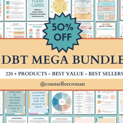 DBT MEGA BUNDLE Dbt Workbook Dbt Skills Therapy Worksheet - Etsy