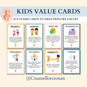 Kids Moral Values and Beliefs Teaching Cards, Autism Resources, ADHD ...