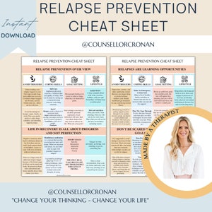Relapse Prevention Cheat Sheet Sobriety Addiction Substance - Etsy