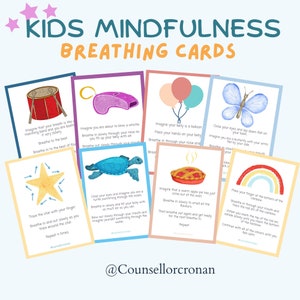 Mindfulness Breathing Cards Mindful Cards Calming Corner - Etsy