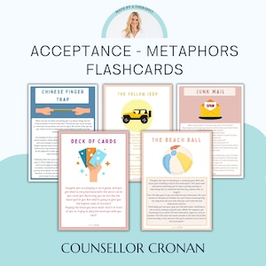 Acceptance Therapy Metaphor Flash Cards, Commitment Therapy, Therapist ...