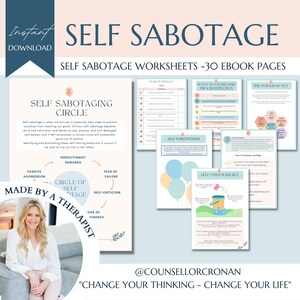 Self Sabotage Quiz Therapy Worksheets Self Love Journal - Etsy