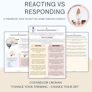 Responding Vs Reacting Worksheets. Therapy Worksheets - Etsy Australia