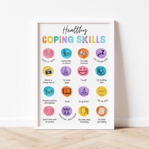 Healthy Coping Skills Watercolor Poster. Therapy Poster. Coping ...